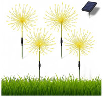 Lampa Solarna Ogrodowa ASATO® - Dmuchawiec 4szt - 120 LED Ciepłe Światło - Wbijana IP65 - ASATO ...