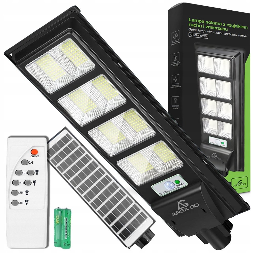 Lampa Solarna Ogrodowa Uliczna Zewnętrzna Led Z Czujnikiem Ruchu Zmierzchu - ARSA GO | Sklep ...