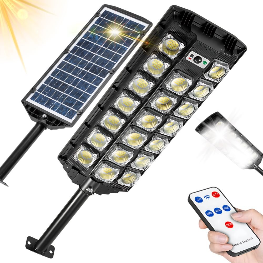 Lampa solarna uliczna led z pilotem mocna wodoodporna ip65 czujnik ruchu - VERK GROUP | Sklep ...