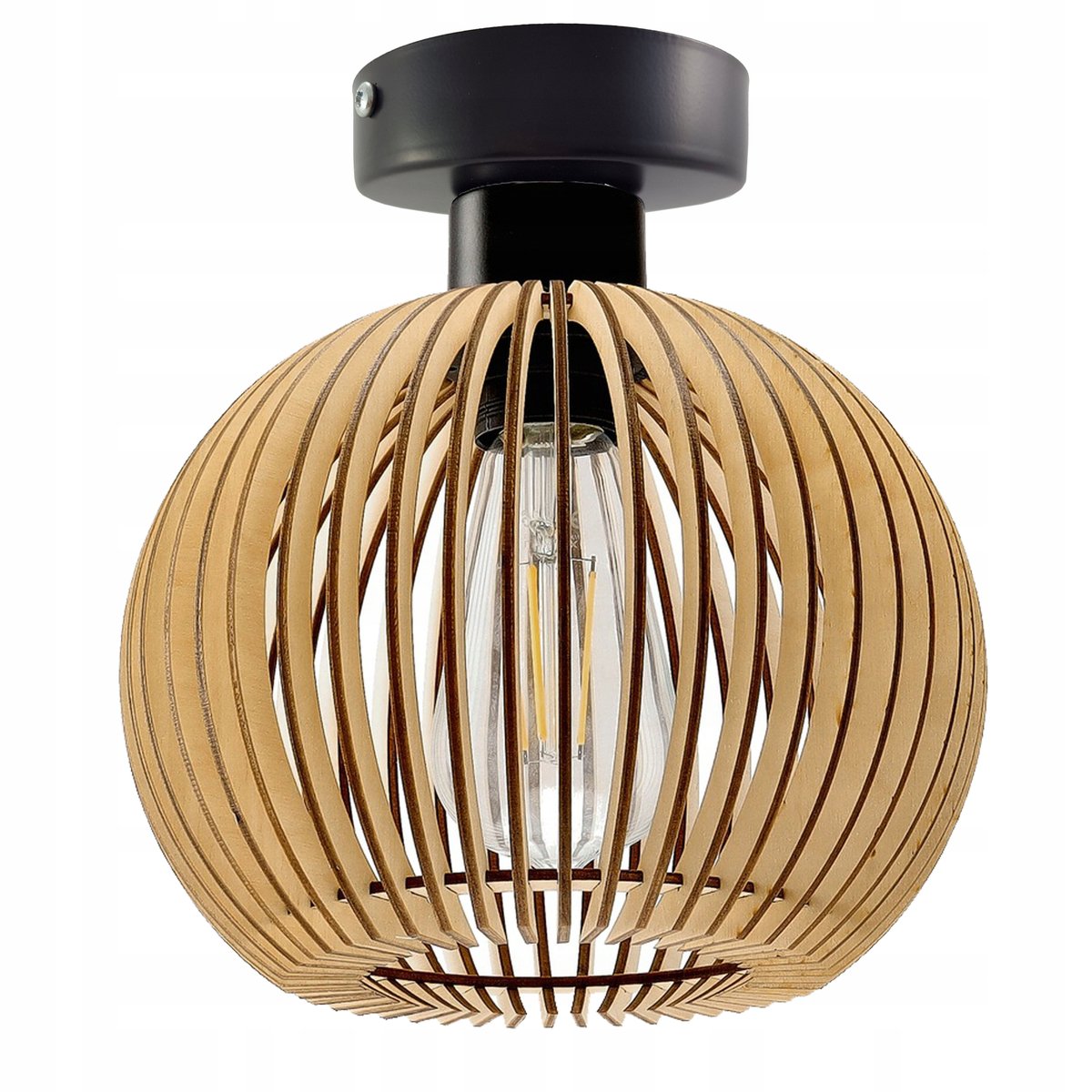 LAMPA stała sufitowa plafon Loft klosz drewno kula - LED-ONE | Sklep ...