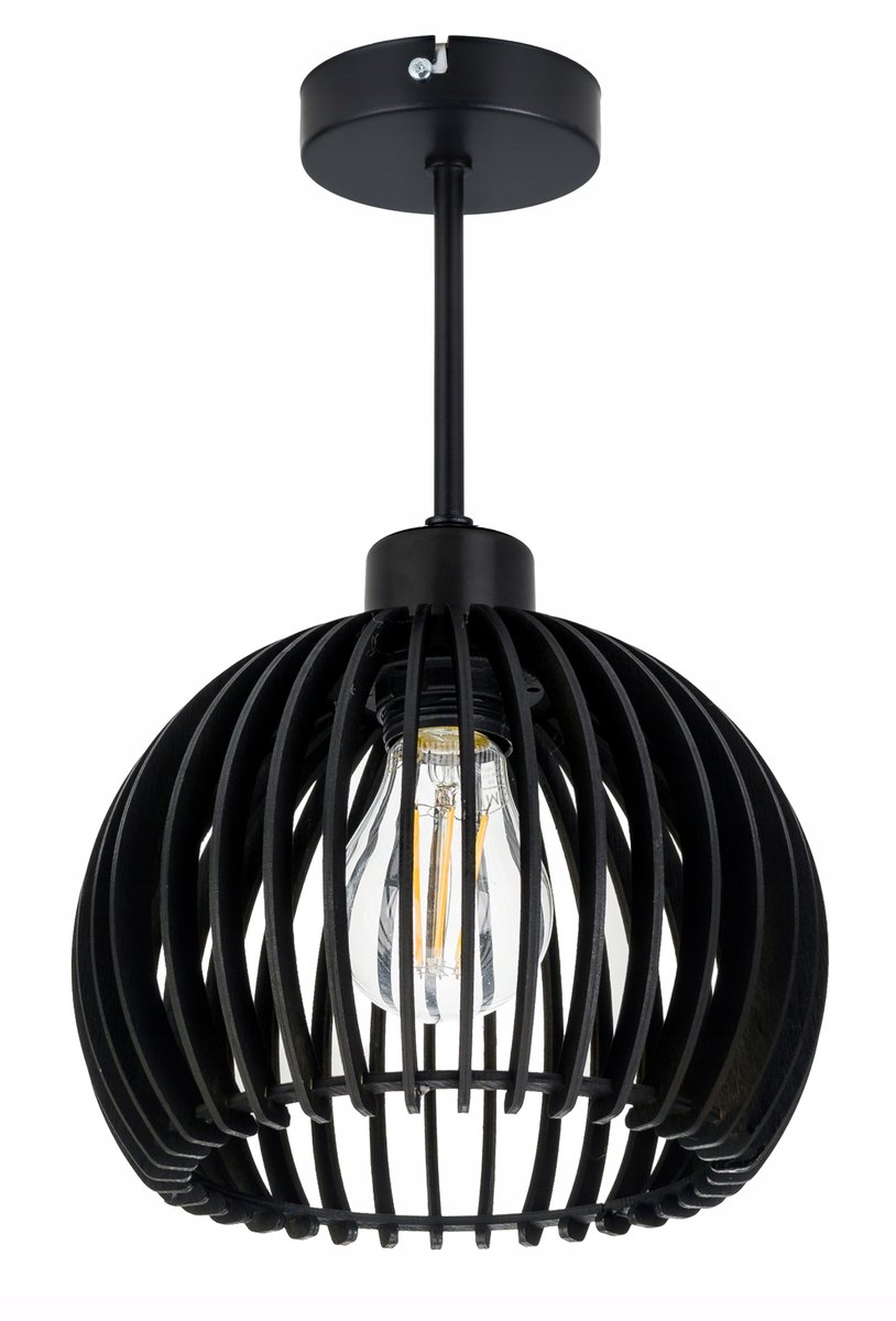 Lampa stała sufitowa plafon żyrandol LOFT klosz kula 36 Drewno na 1x E27 - LED-ONE | Sklep EMPIK.COM
