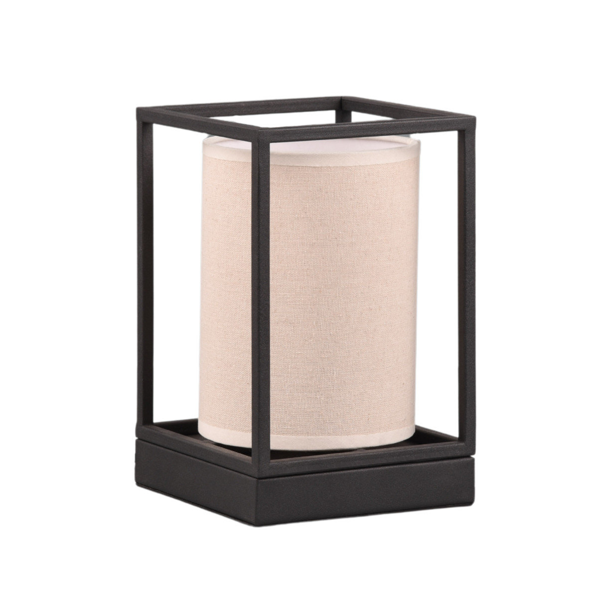 Lampa stołowa czarna kostka z beżowym abażurem E27 Ross Trio - Trio ...