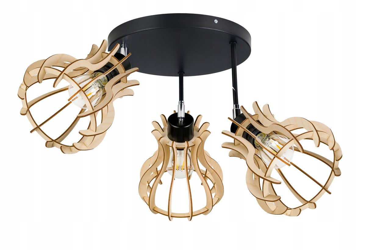 LAMPA sufit plafon żyrandol Loft Drewno ruchoma 3 - LED-ONE | Sklep ...