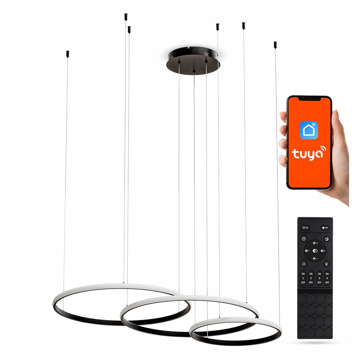 Lampa Sufitowa LED Wisząca Plafon TUYA Aplikacja Na Telefon + Pilot 142W - SmartLED | Sklep ...