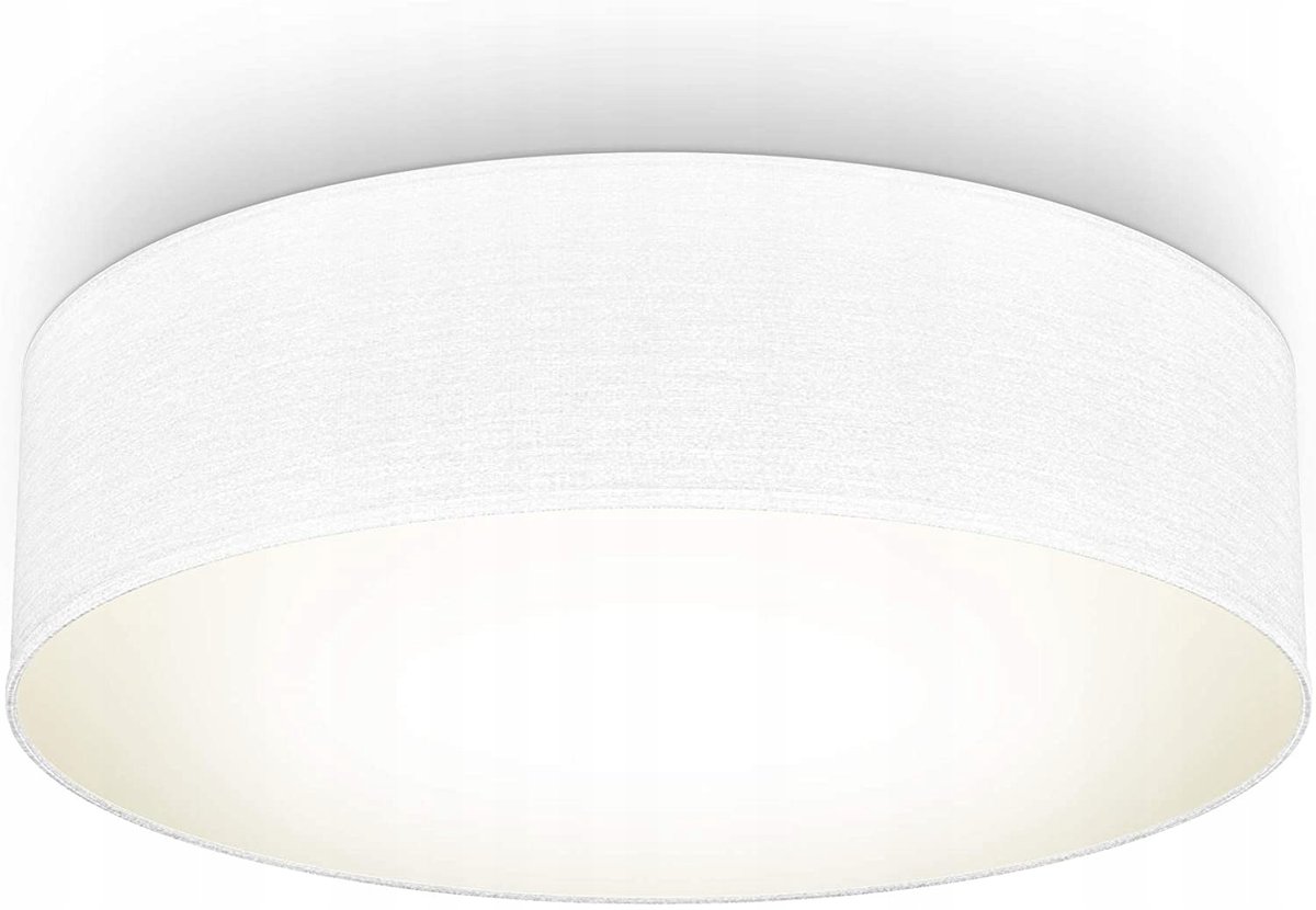 Lampa Sufitowa - Plafon - Biały - Tekstylny - 2X E27 - Korytarz - Pokój ...