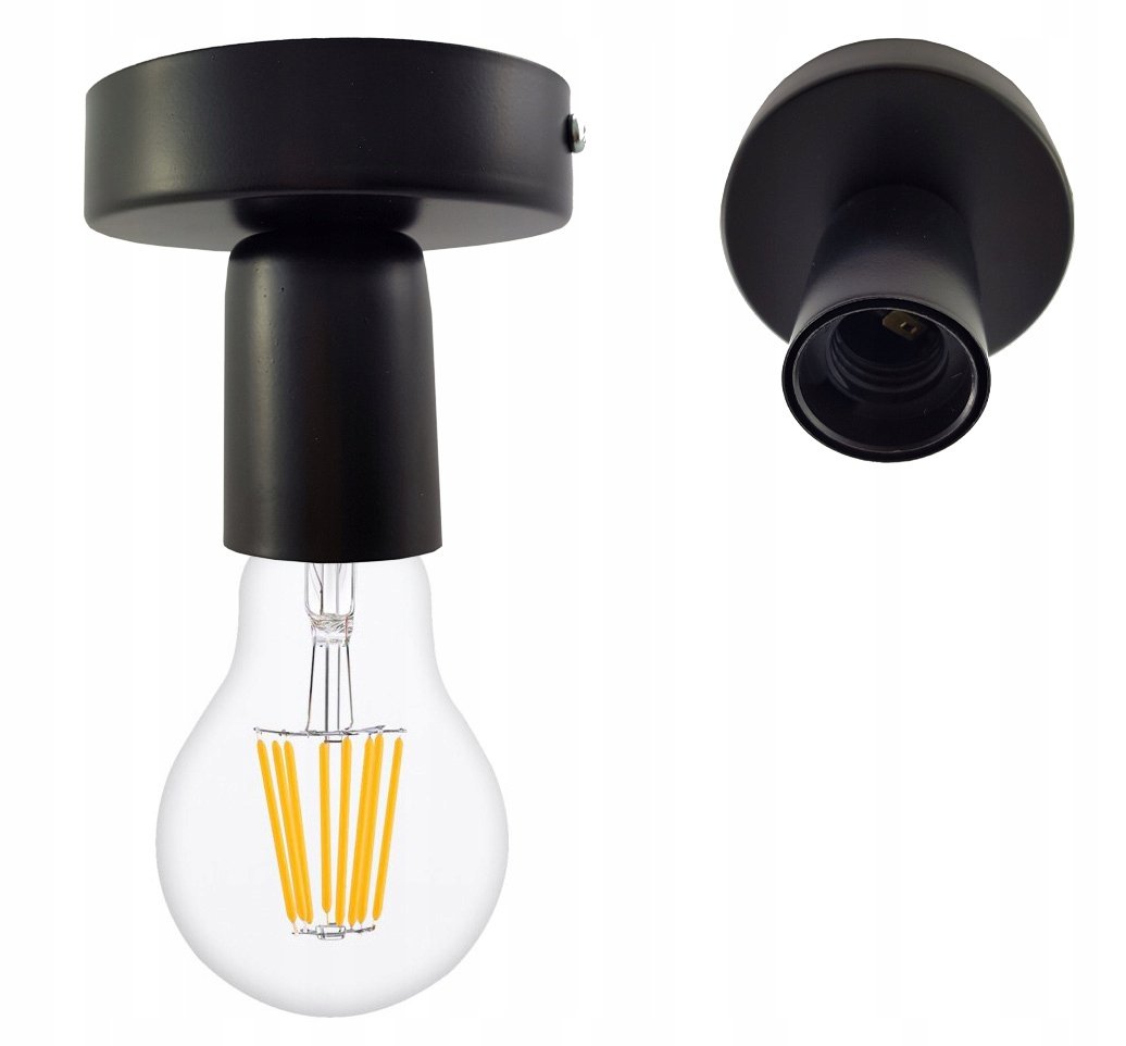 LAMPA sufitowa plafon czarny Loft na E27 Edison - LED-ONE | Sklep EMPIK.COM