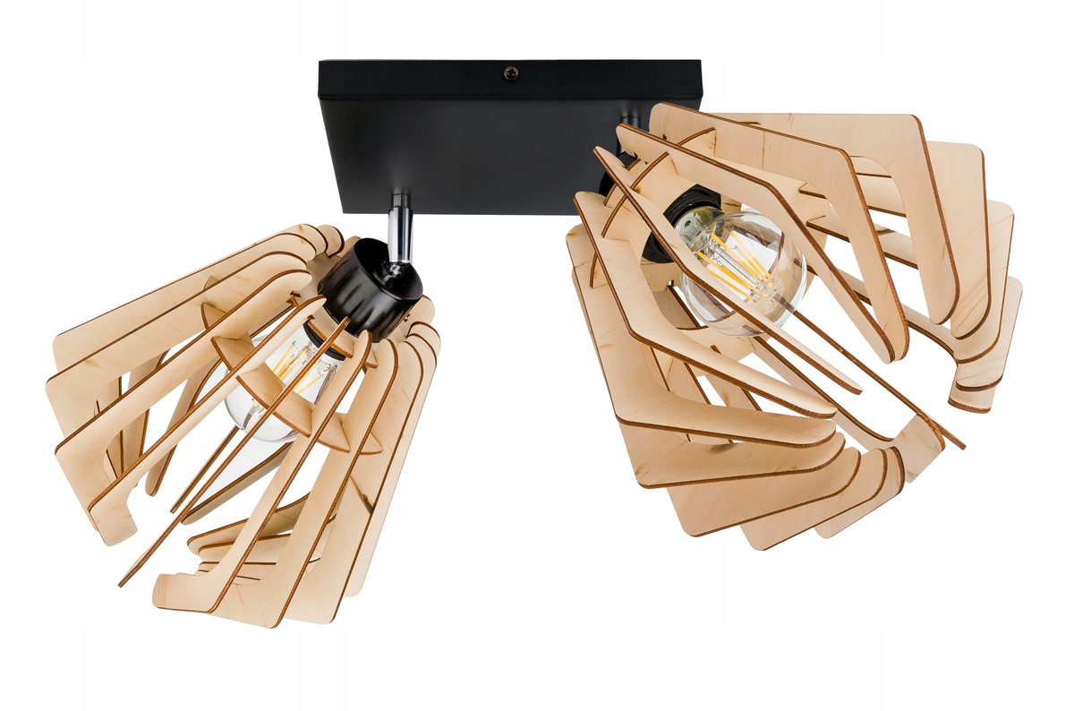 LAMPA sufitowa plafon żyrandol ruch Loft Drewno 2 - LED-ONE | Sklep EMPIK.COM