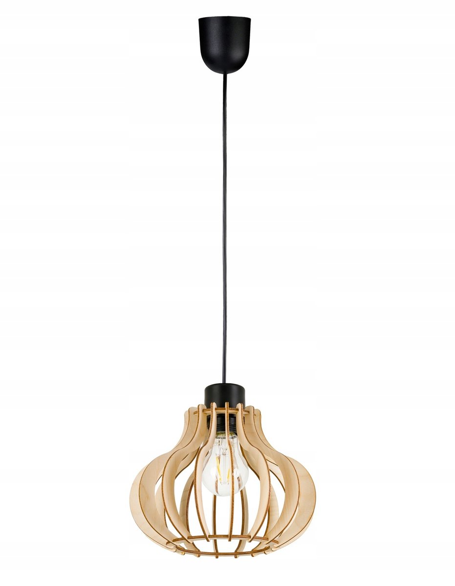 LAMPA sufitowa wisząca zwis Loft Drewno na 1x E27 - INECT | Sklep EMPIK.COM