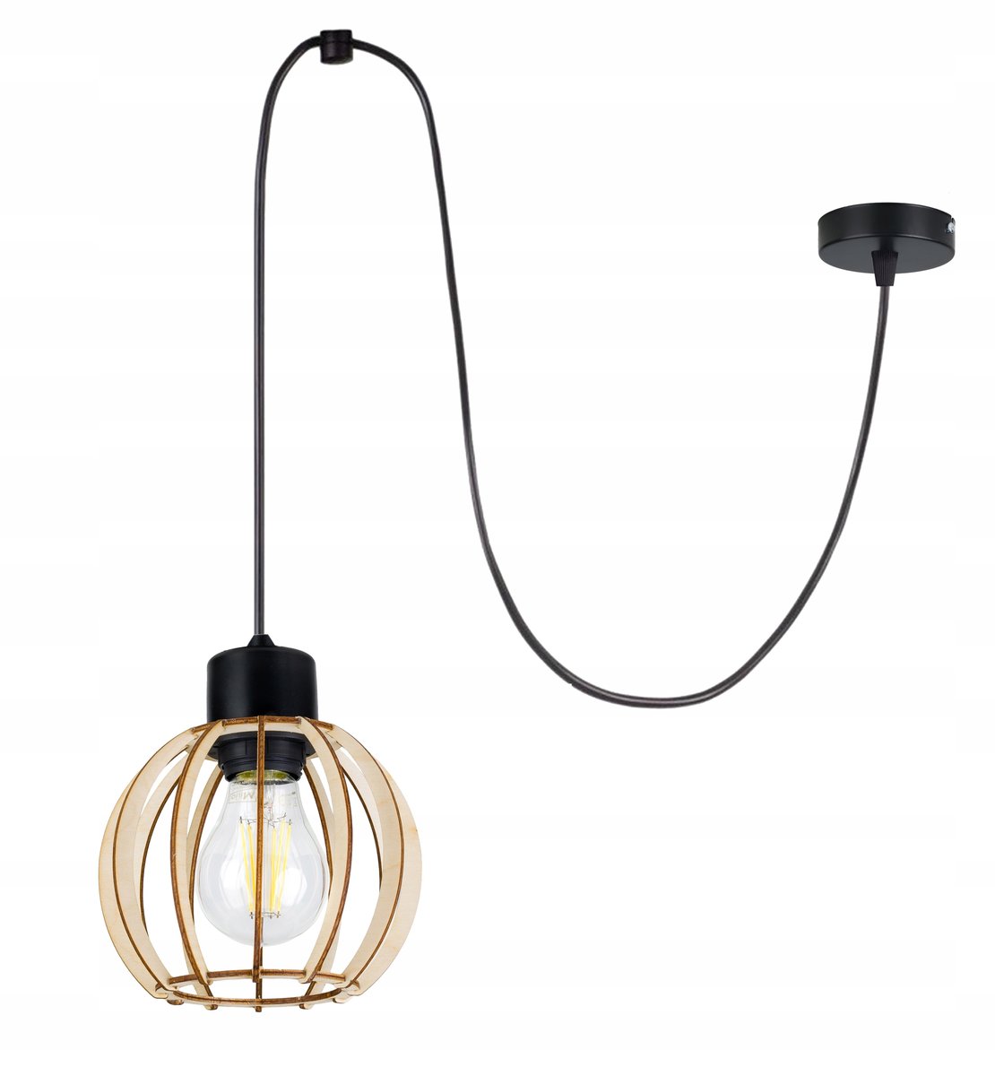 LAMPA sufitowa wisząca ZWIS Loft E27 PAJĄK Drewno - LED-ONE | Sklep EMPIK.COM