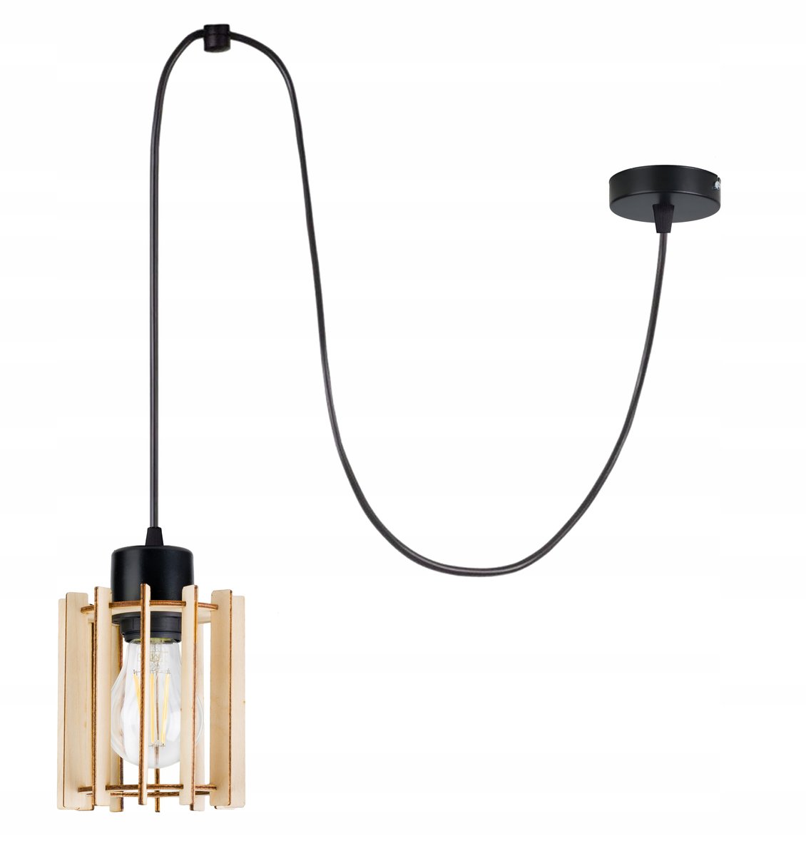 LAMPA sufitowa wisząca ZWIS Loft E27 PAJĄK Drewno - LED-ONE | Sklep EMPIK.COM