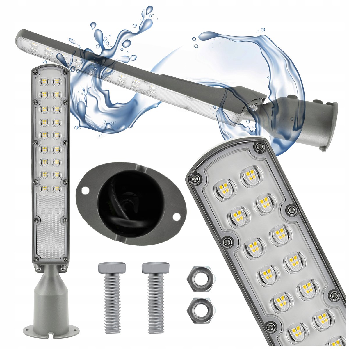 Lampa Uliczna Latarnia LED Przemysłowa Hermetyczna 50W Szara 5000lm ...