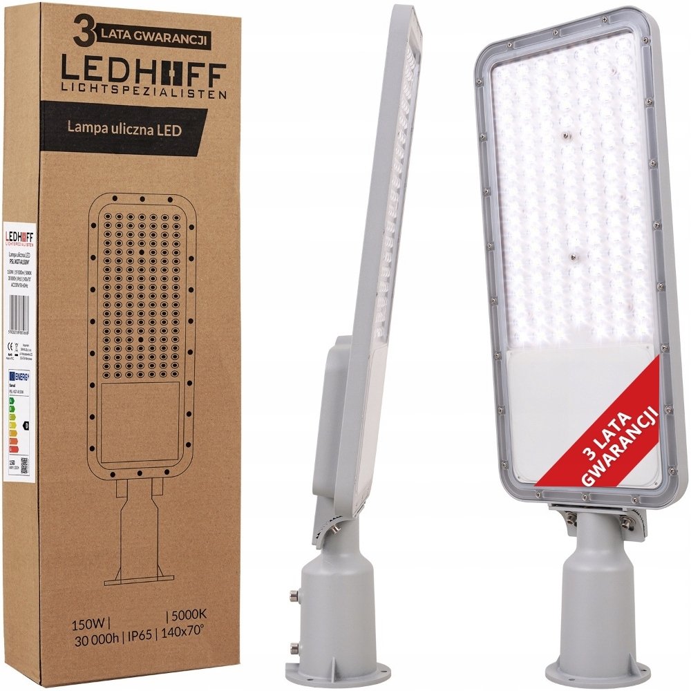 Lampa uliczna LED Latarnia LED 150W IP65 5000K 21000lm Zewnętrzna ...