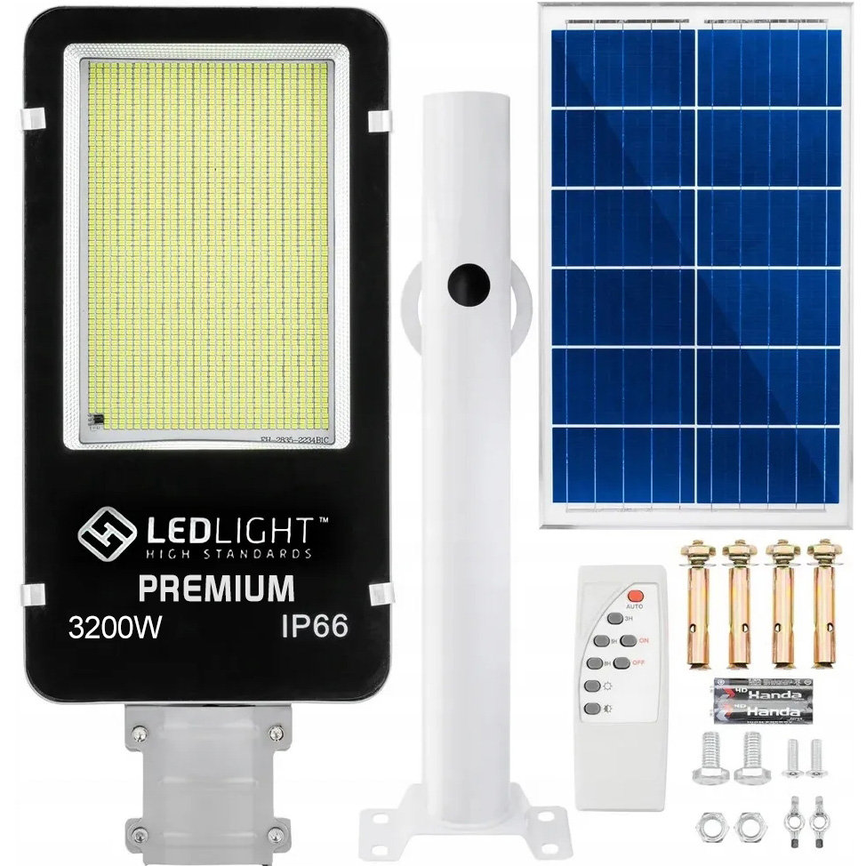 LAMPA ULICZNA SOLARNA 1648 LED PANEL UCHWYT PILOT PREMIUM IP66 3200W - HURTNET | Sklep EMPIK.COM