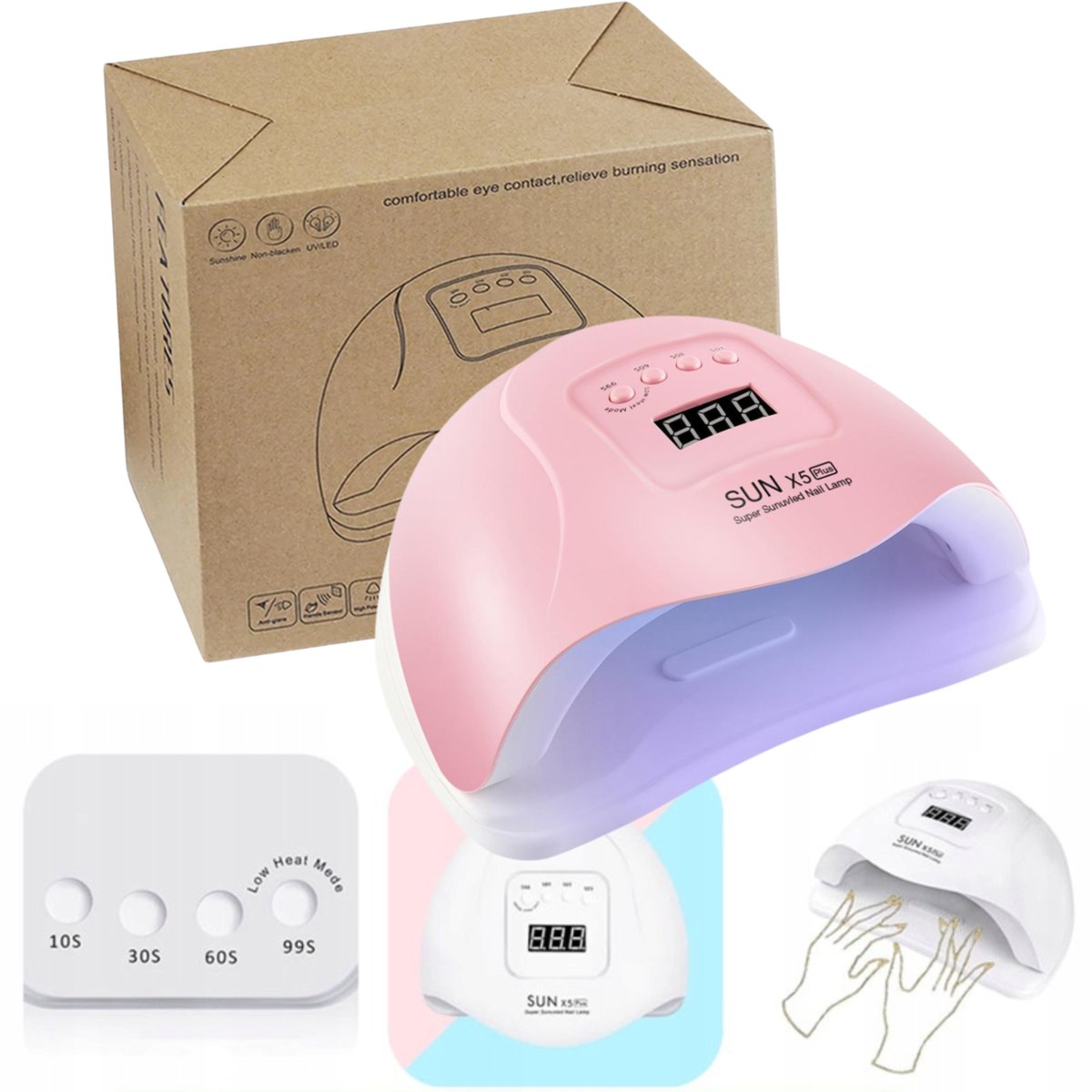 Lampa UV LED 120W do Paznokci Manicure, Pedicure, Różowa | Sklep EMPIK.COM