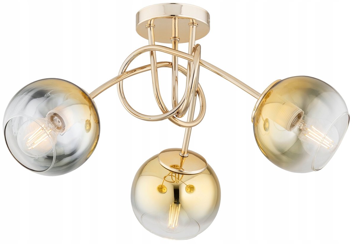 Lampa Wisząca Sufitowa Złota Żyrandol Kule Astra Led E27 - Inna marka ...