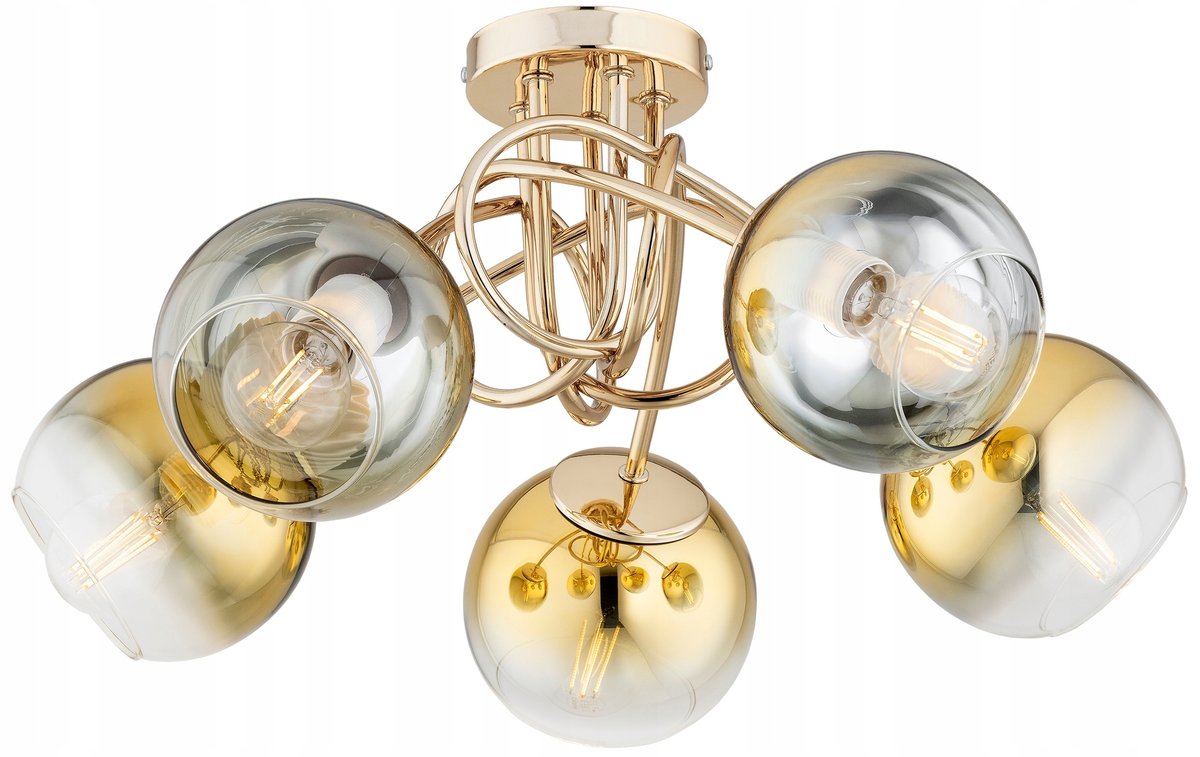 Lampa Wisząca Sufitowa Złota Żyrandol Kule Astra Led E27 - Elko ...