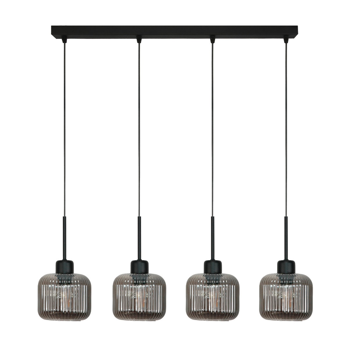 Lampa Wisząca Sufitowa Zwis Listwa Led do Kuchni Grafit Klosze Czarna ...