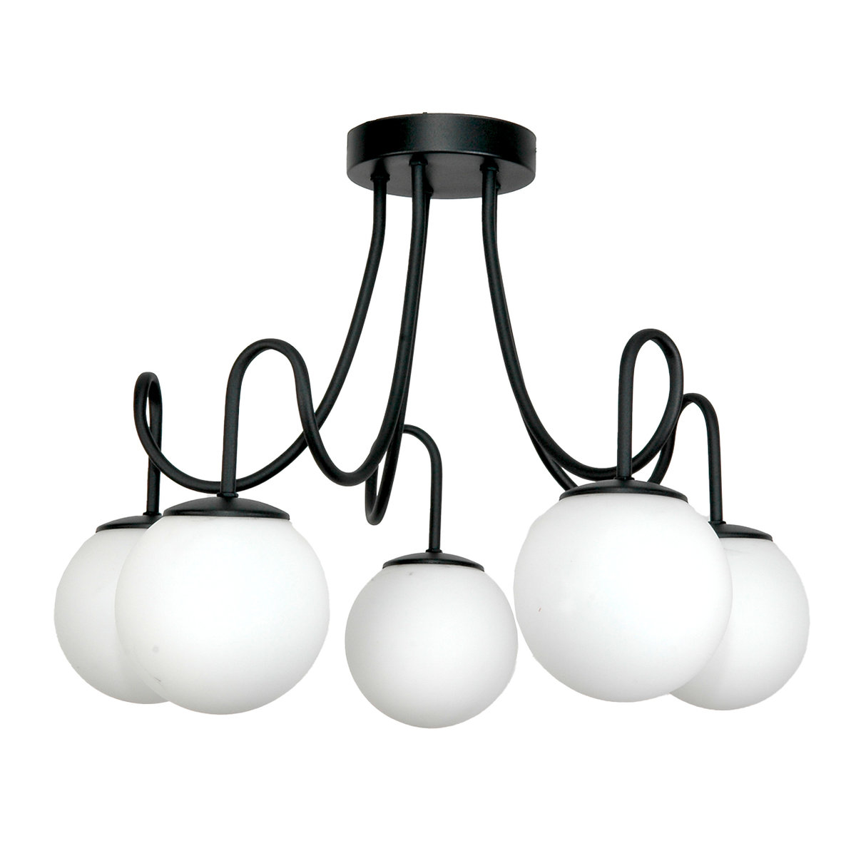 Lampa Wisząca Sufitowa Żyrandol Led do Salonu Loft Białe Kule Czarna ...