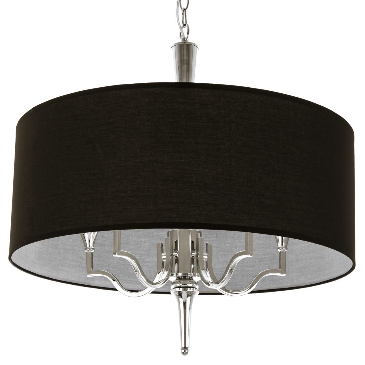 Lampa wisząca z abażurem Washington P05922NI-BK Cosmolight czarna ...