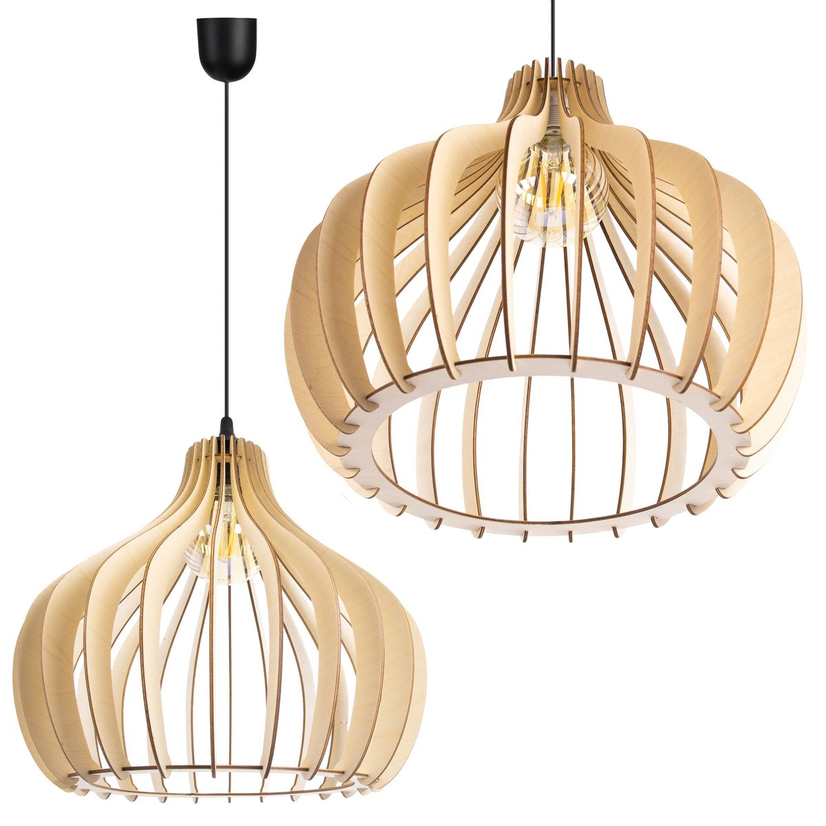 Lampa Wisząca Żyrandol Zwis Sufitowa Loft Drewno - INECT | Sklep EMPIK.COM