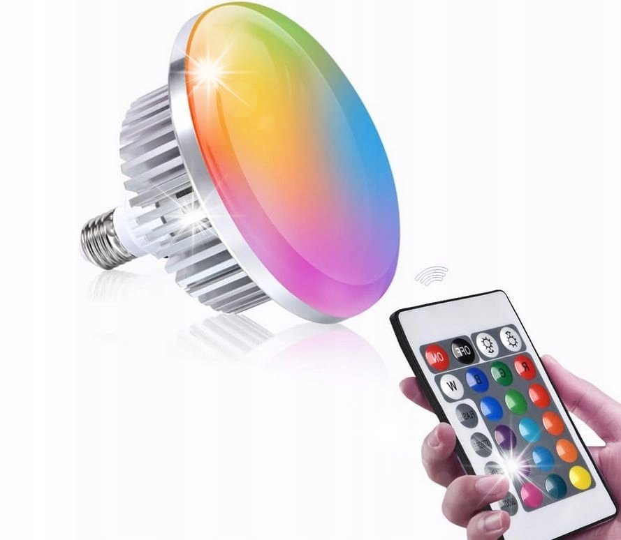 Lampa Żarówka Studio Vlog LED RGB 150W / 1200W E27 + PILOT ...