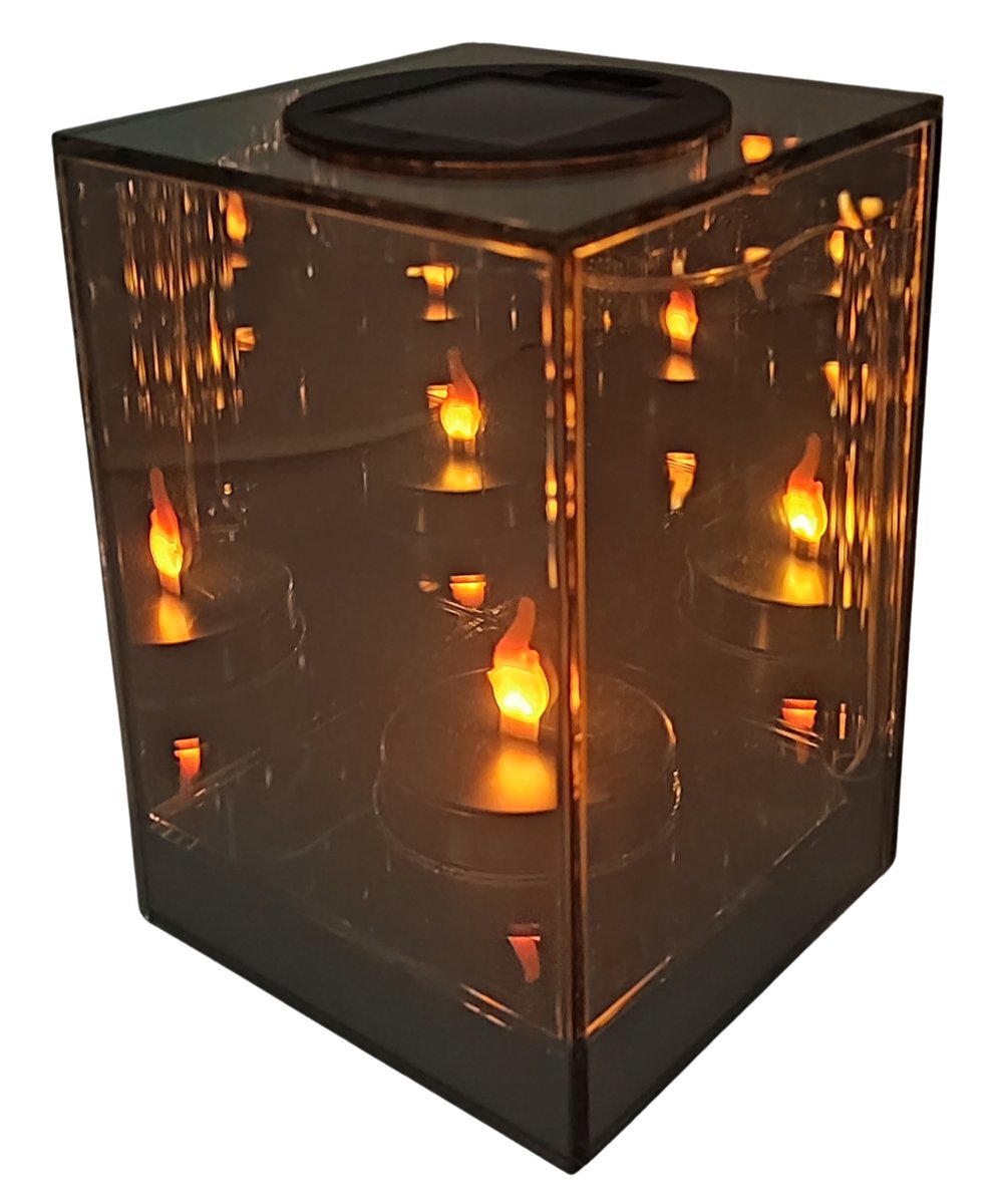 Lampion lustrzany 3D solarny LINDO HOME Sześcian LED 18 cm - Astek ...