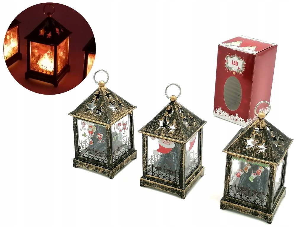 lampion mini imitacja ogniska led mix 7x7x12,5cm - ONE DOLLAR GROUP ...
