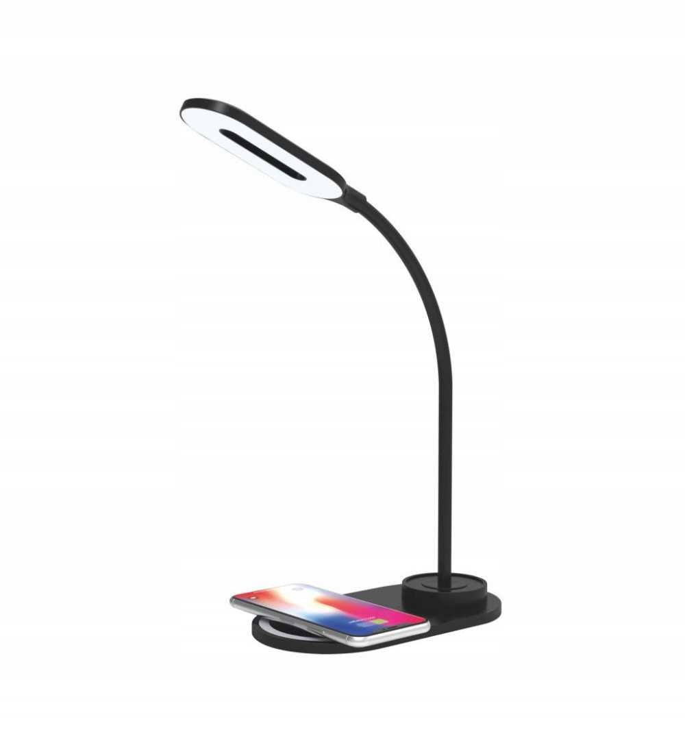 LAMPKA BIURKOWA LED CZARNA Z ŁADOWARKĄ WIRELESS - Nilsen | Sklep EMPIK.COM