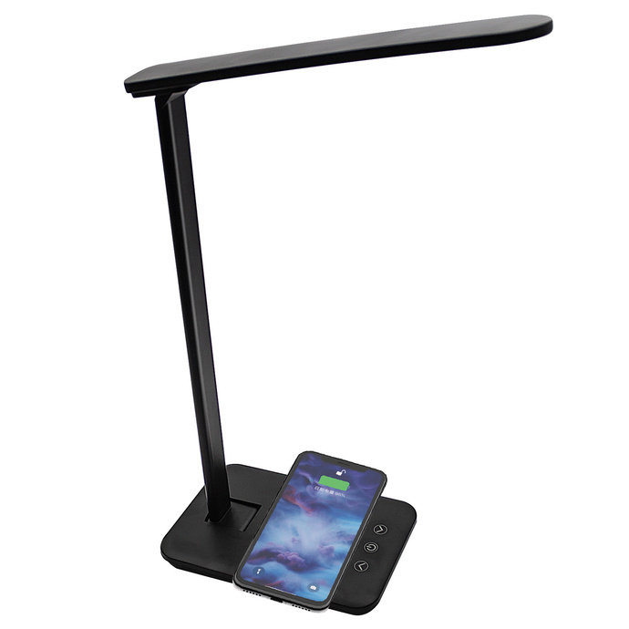Lampka biurkowa LED Denver z ładowarką bezprzewodową czarna - Denver ...