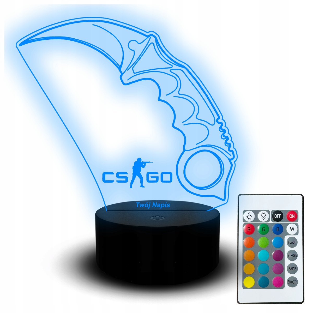 Lampka CS GO Led Usb Nóż Karambit Counter Strike Imię Pilot Zestaw ...
