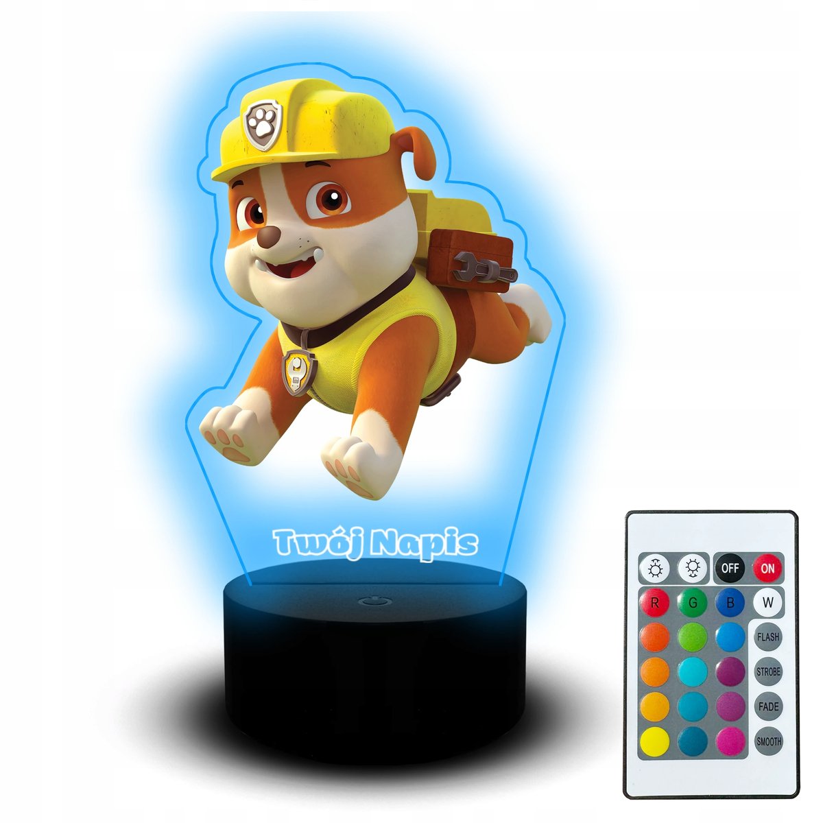 Lampka Figurka Led Psi Patrol Rubble Pies Konstruktor Zestaw Prezent ...