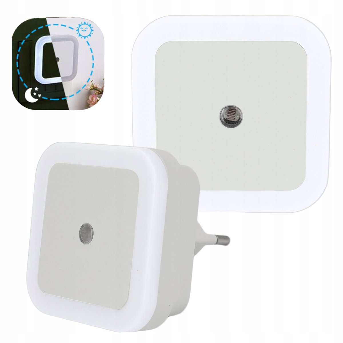 LAMPKA LED 1W NOCNA DLA DZIECI DO ZASYPIANIA DO KONTAKTU CZUJNIK ZMIERZCHU - Inny producent ...