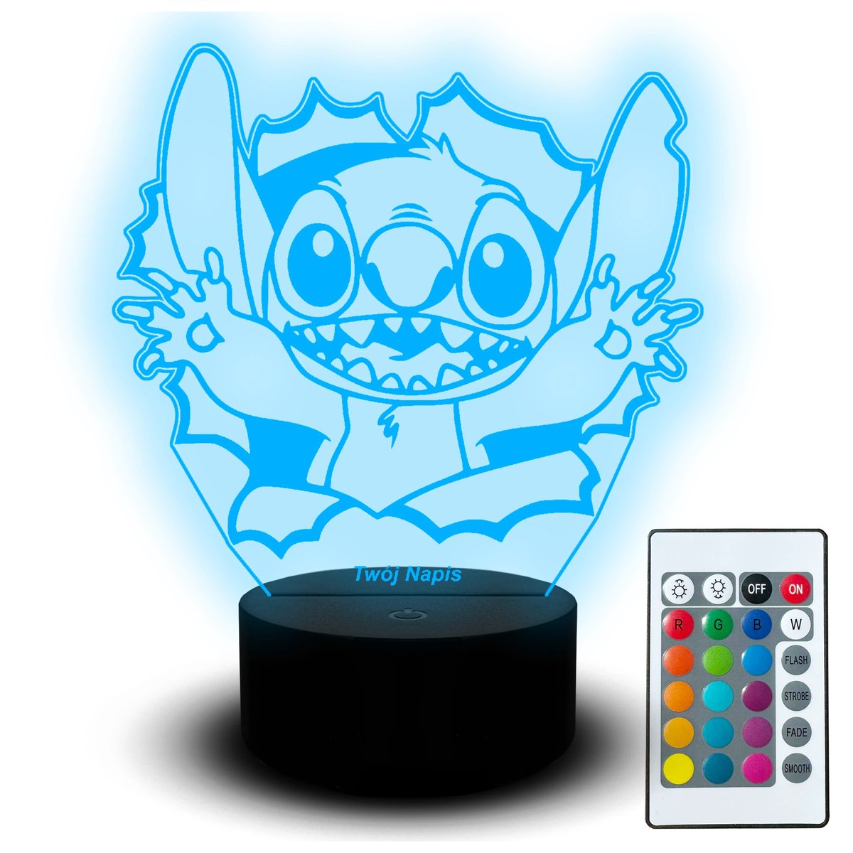Lampka Led Lilo Stitch Prezent Stich Maskotka Imię Dla Dziecka Prezent ...