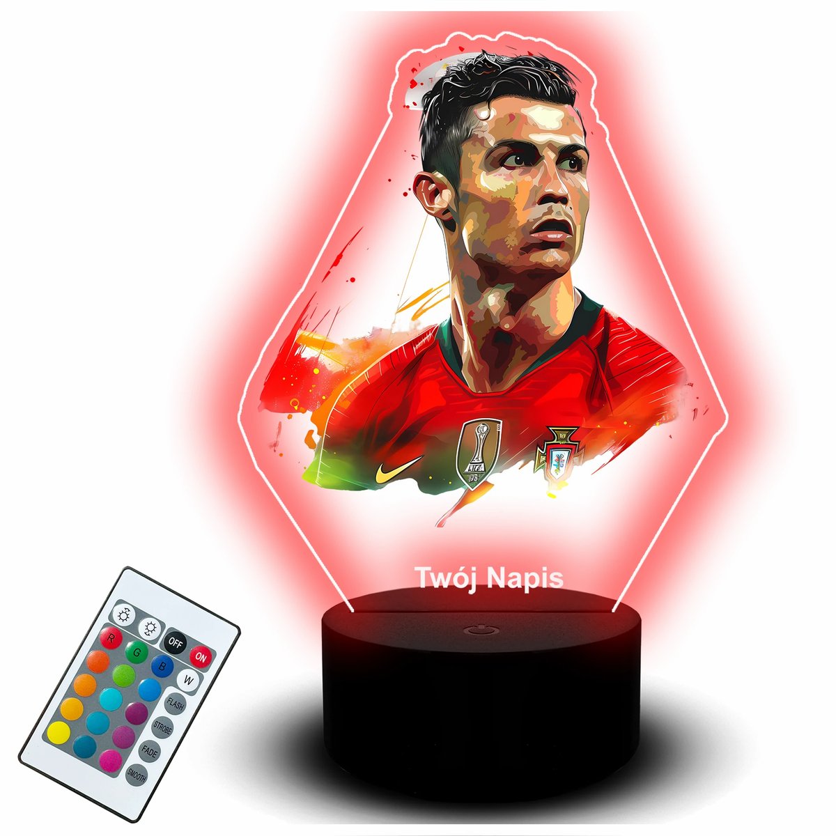 Lampka Led Nocna Statuetka Cristiano Ronaldo Piłkarz Piłka Nożna Dla ...