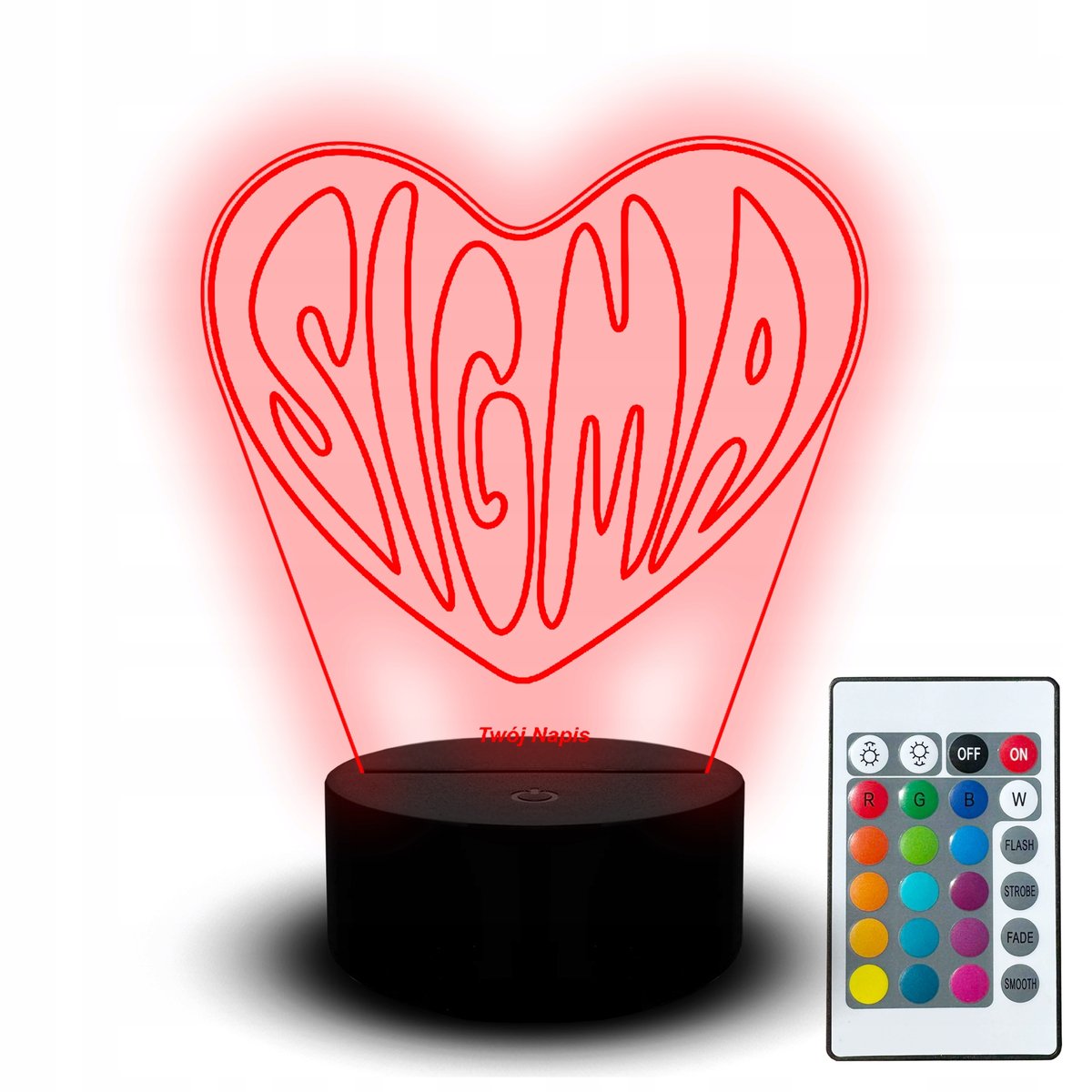 Lampka Led Totalna Sigma Skibidi Serce Prezent Zestaw Grawer Statuetka ...