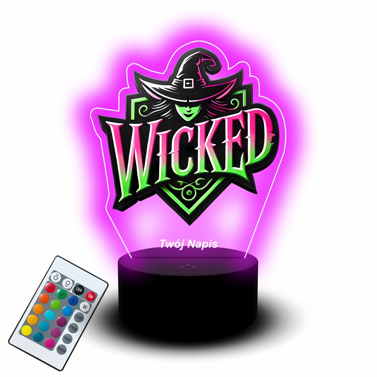 Lampka Led z Wicked Nadruk i Napis Prezent - RoyalGift | Sklep EMPIK.COM