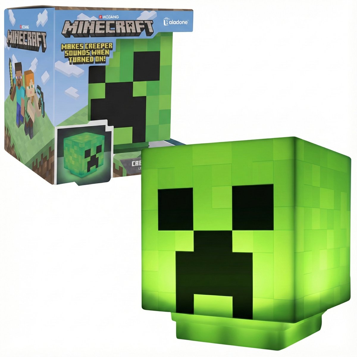 LAMPKA MINECRAFT GŁOWA CREEPER FIGURKA LED PREZENT DLA FANA MINECRAFT ...