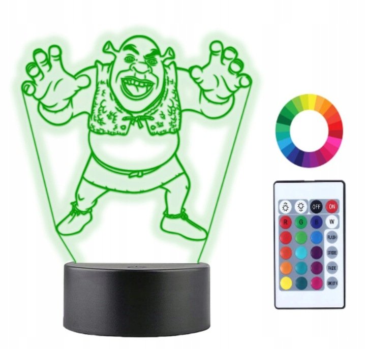 Lampka Nocna 3D Led Shrek Grawer Imię Prezent - Plexido | Sklep EMPIK.COM