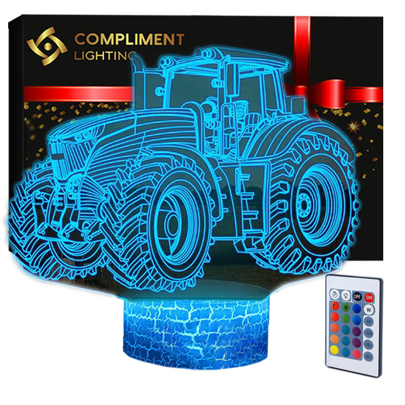 Lampka Nocna 3D LED Traktor – Prezent dla dziecka i fana maszyn ...