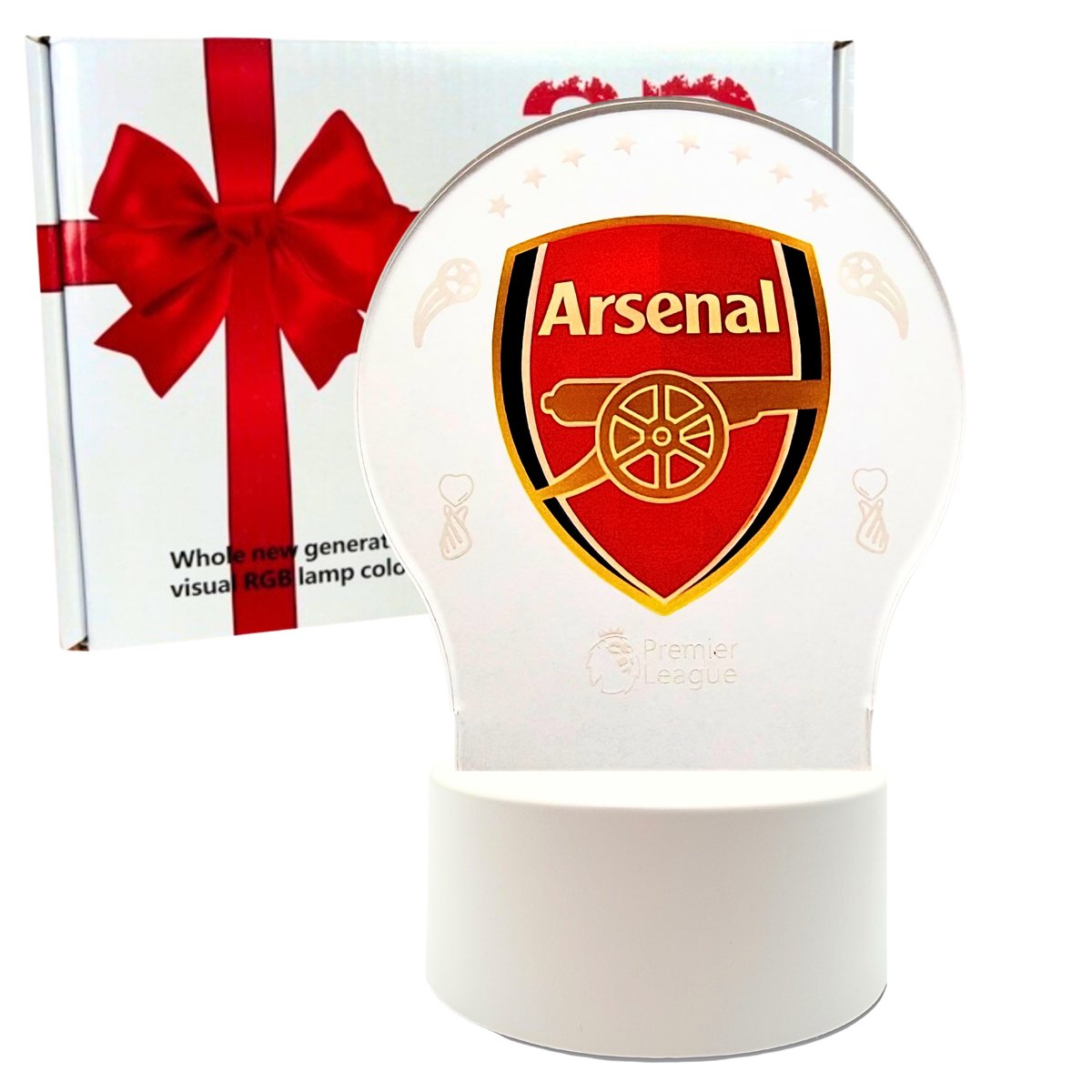 Lampka Nocna Biurkowa Arsenal Piłkarska Dla Dzieci 3D LED Święta ...