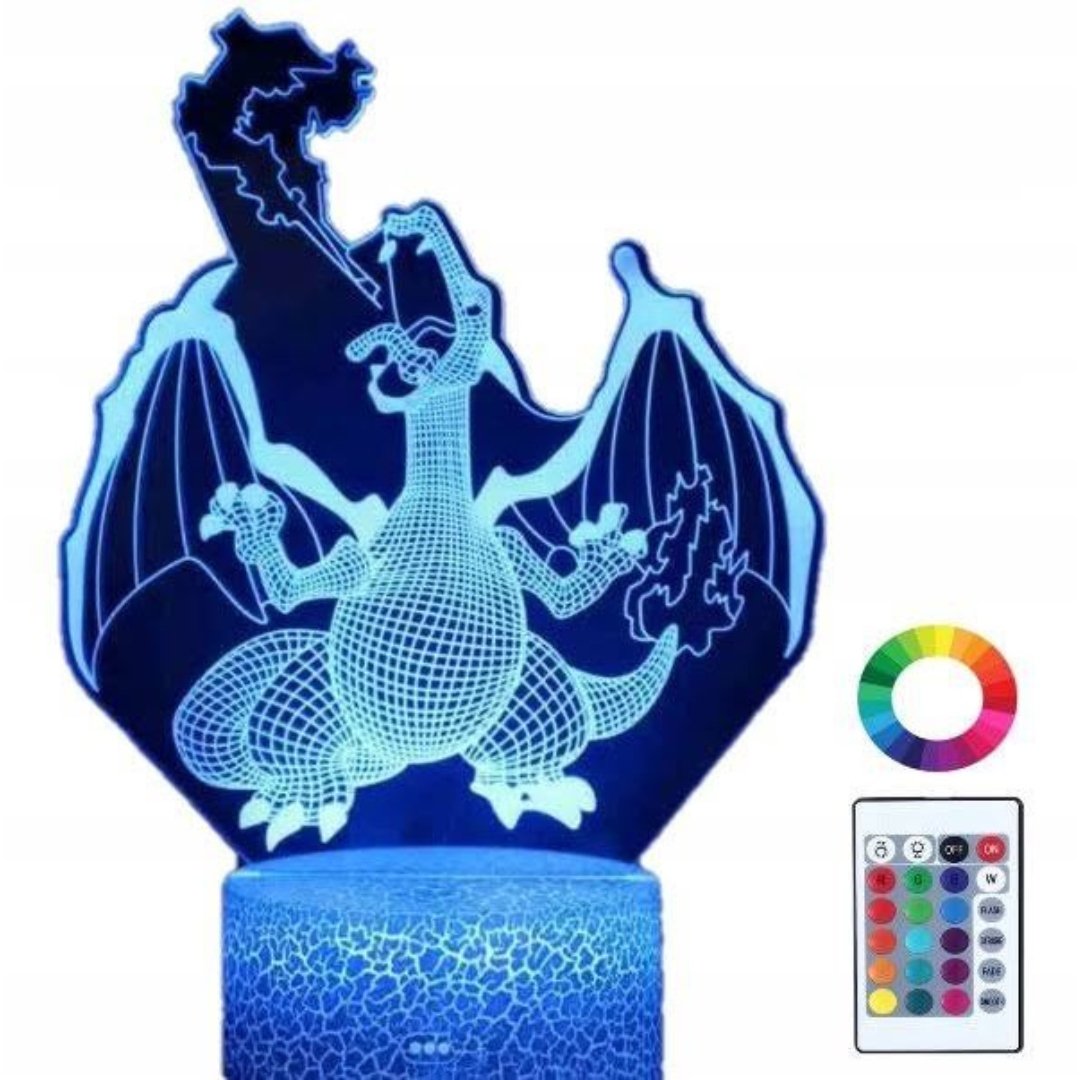 Lampka Nocna Biurkowa Dla Dzieci Charizard Pokemon Go Podświetlany ...