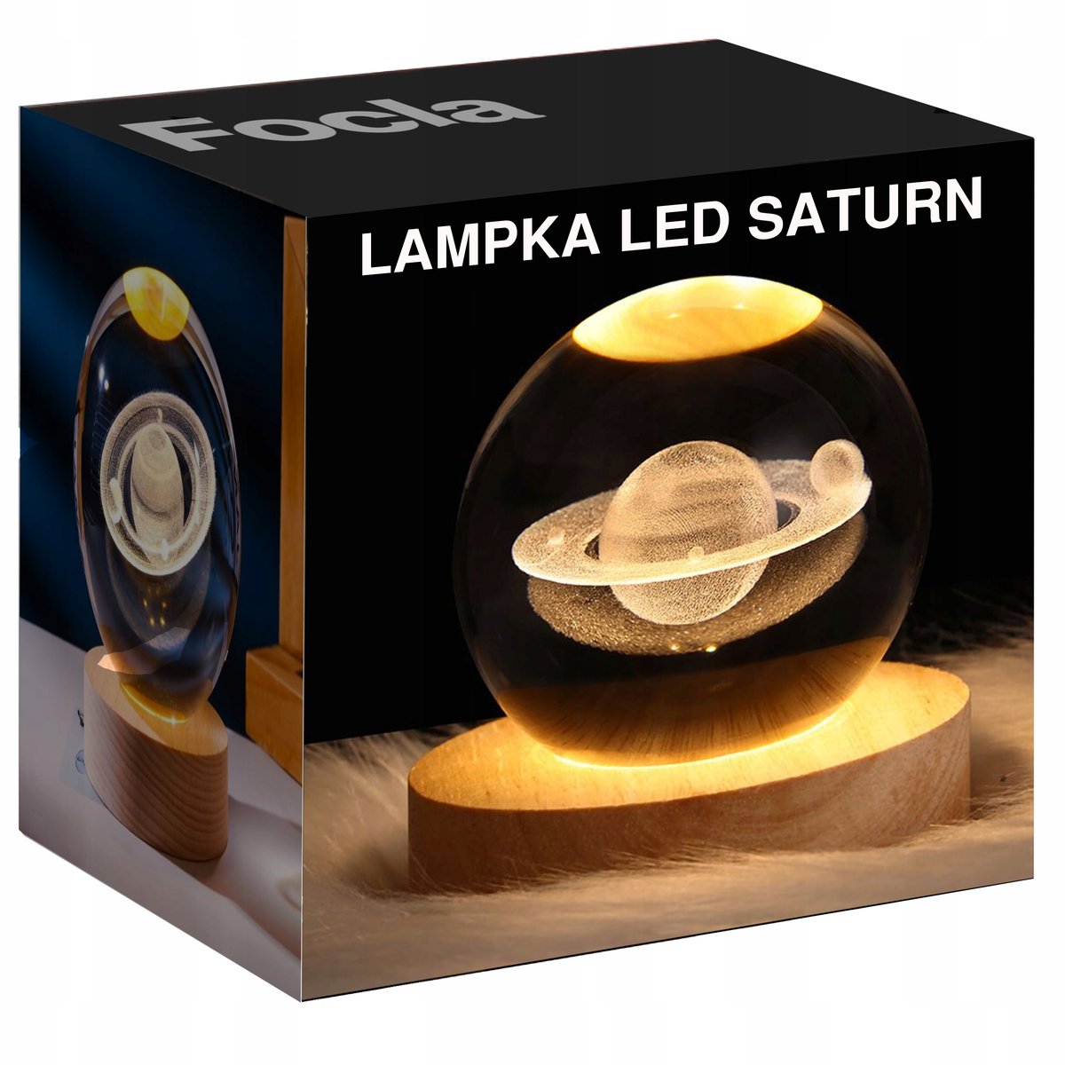 LAMPKA NOCNA BIURKOWA LED SZKLANA KULA - SATURN KOSMOS - Inna marka | Sklep EMPIK.COM