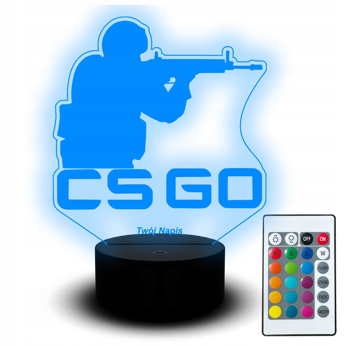 Lampka Nocna CS GO Logo Gamingowa Gracz Counter Strike Zestaw Led Usb ...