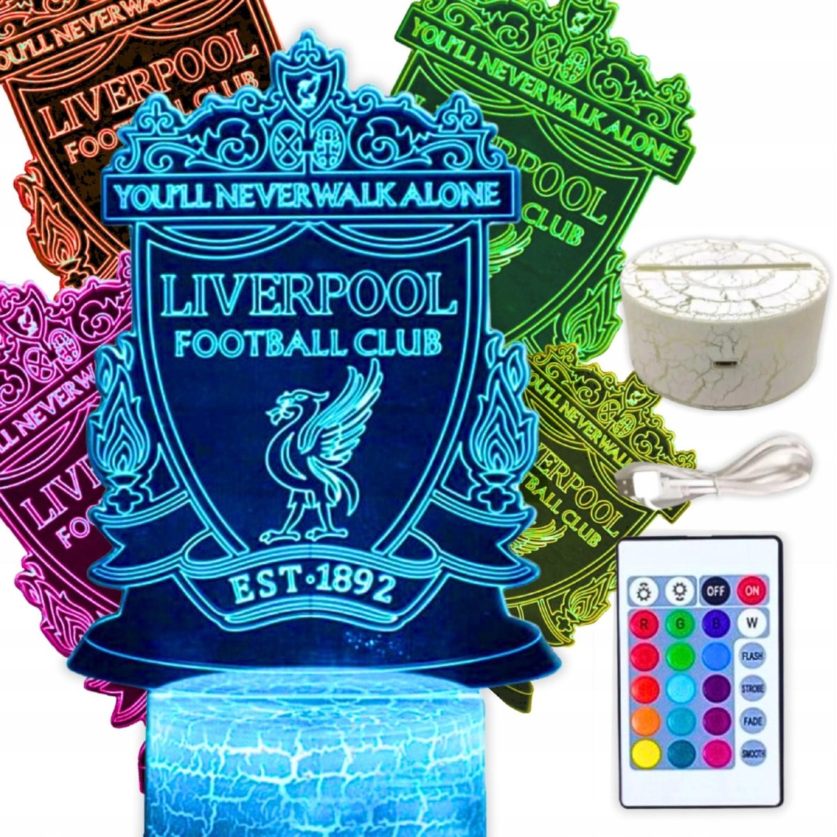 Lampka Nocna dla Dzieci Liverpool Herb Logo Na Święta 16 Kolorów - Inna ...