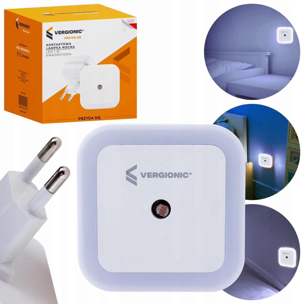 LAMPKA NOCNA DO KONTAKTU LED CZUJNIK ZMIERZCHU DO SYPIALNI DLA DZIECI 1W - Inna marka | Sklep ...