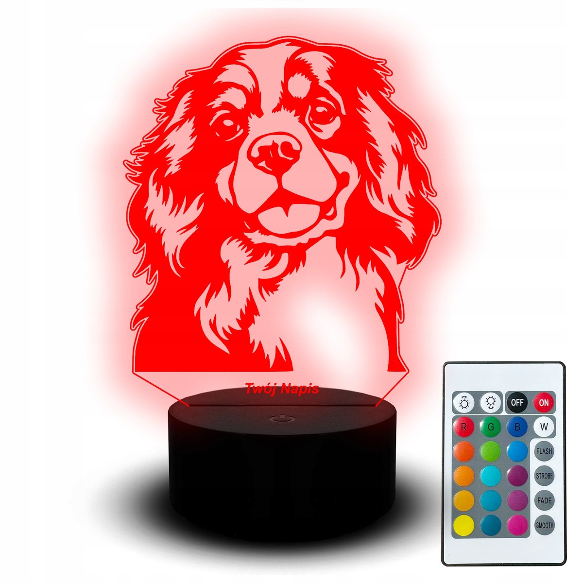 Lampka Nocna Grawer Led Statuetka Pies Piesek Zwierzę Cocker Spaniel ...