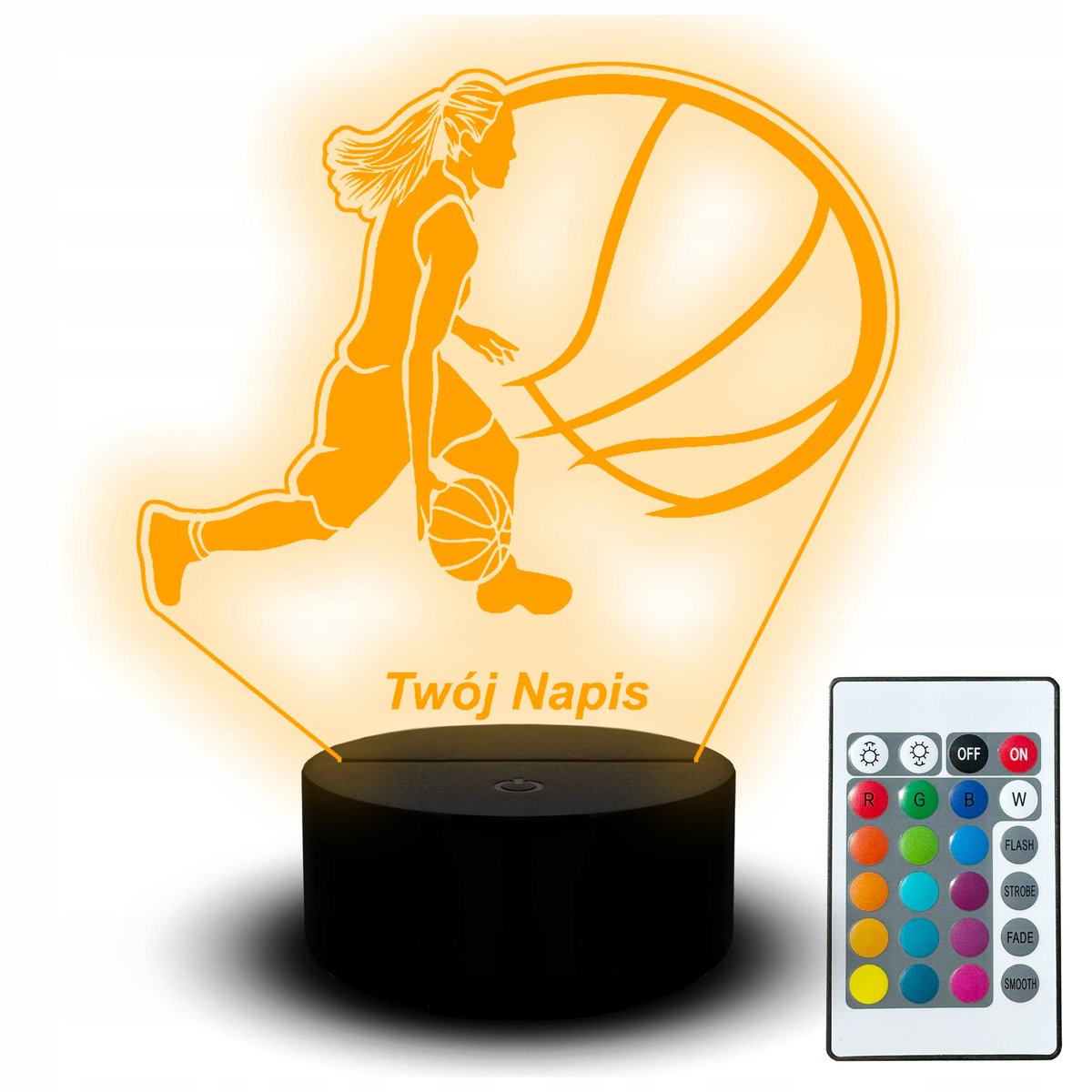 Lampka Nocna Koszykówka Koszykarka Piłka Do Kosza Statuetka Led na ...