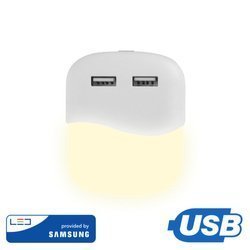Lampka Nocna Kwadratowa LED z USB 3000K 507 V-TAC - V-TAC | Sklep EMPIK.COM