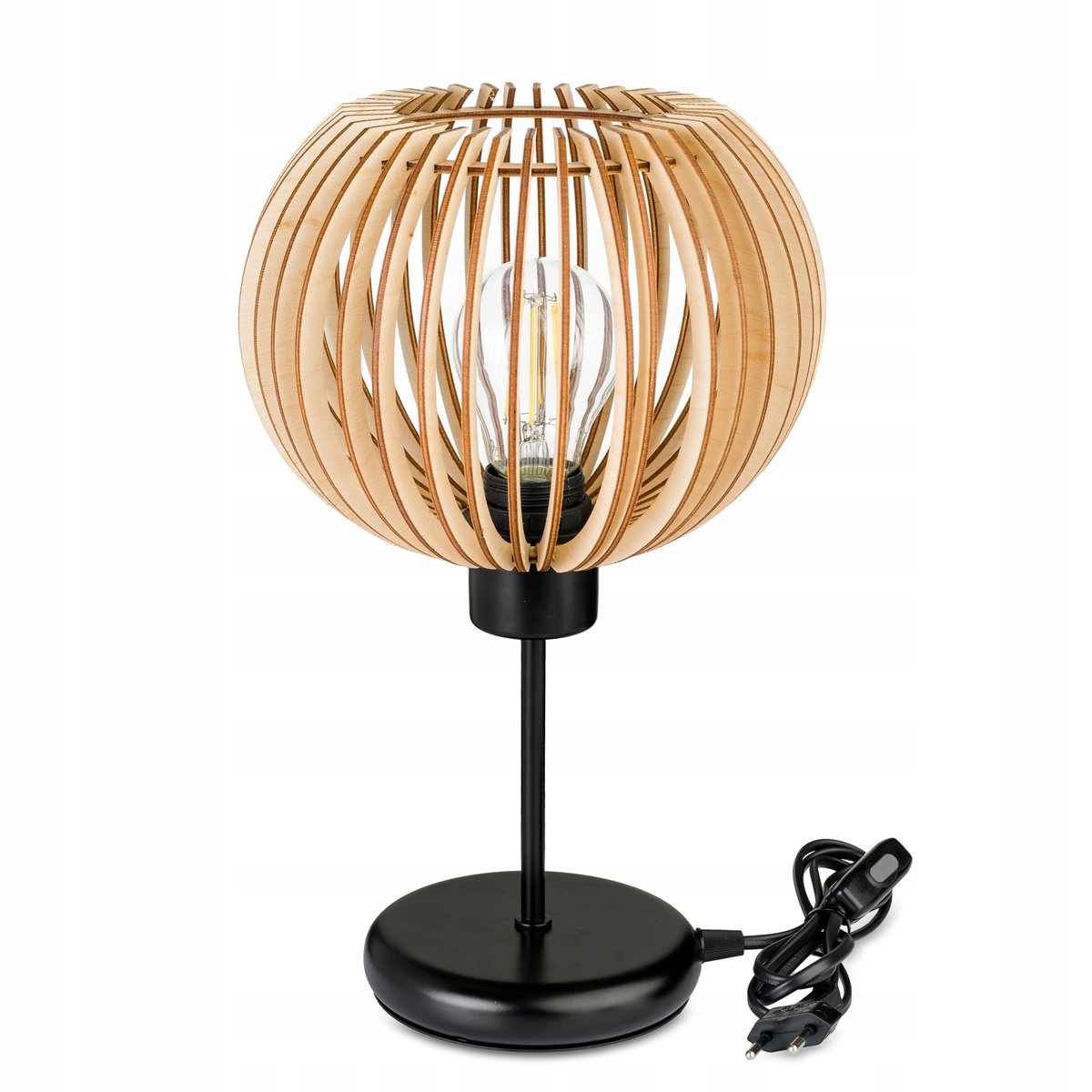 Lampka nocna Lampa stołowa loft na led E27 Drewno - LED-ONE | Sklep ...