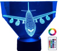 Lampka Nocna Led 3D Led Samolot Boeing Grawer Imię - Plexido | Sklep ...